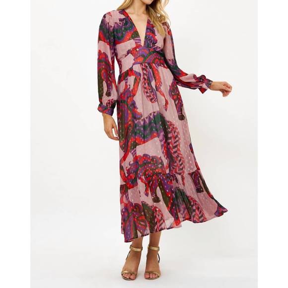 Oliphant | Dresses | New Oliphant Tie Back Maxi Dress In Arabiacrimson ...